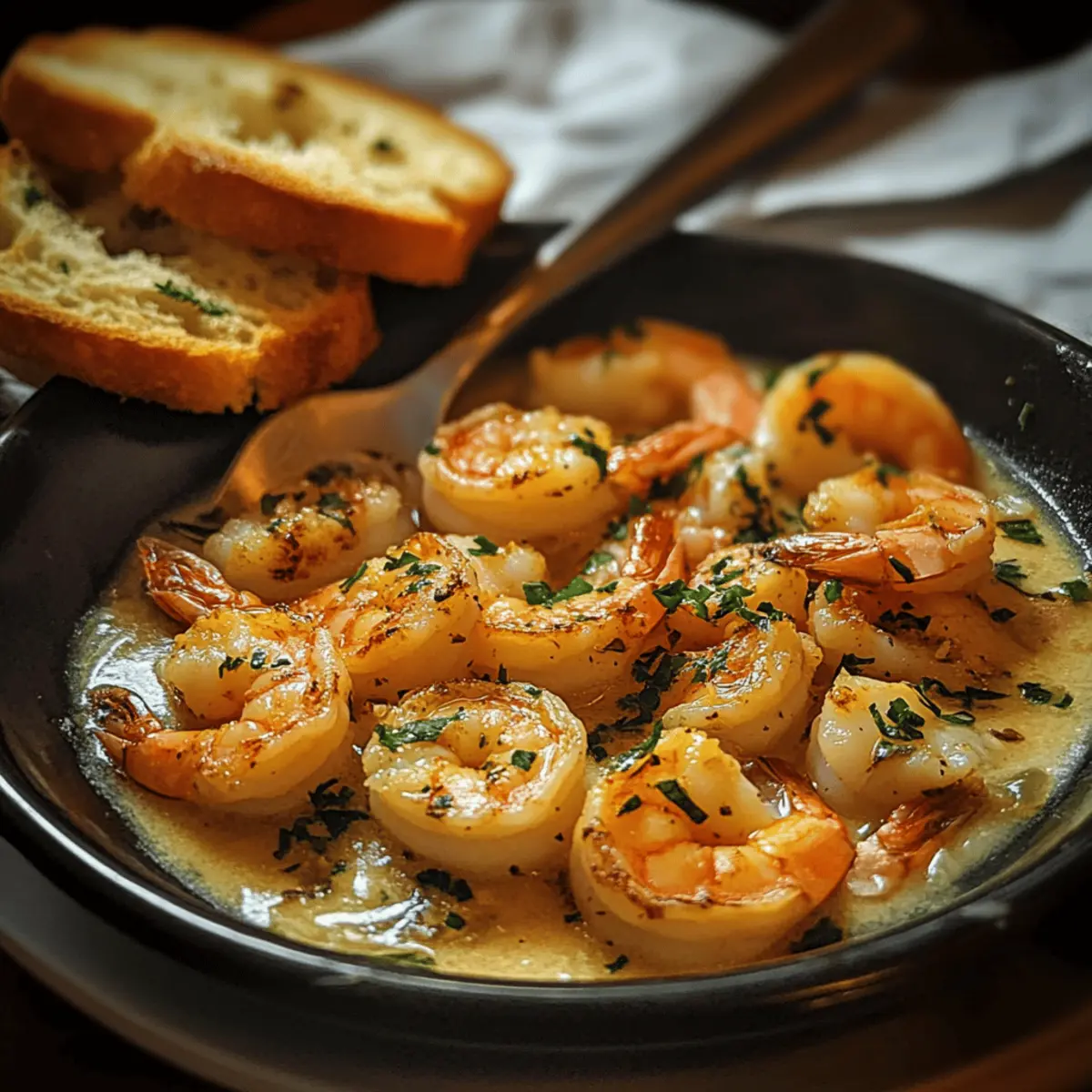 Irresistible Delicious Shrimp Scampi with Garlic Bread - Crispy