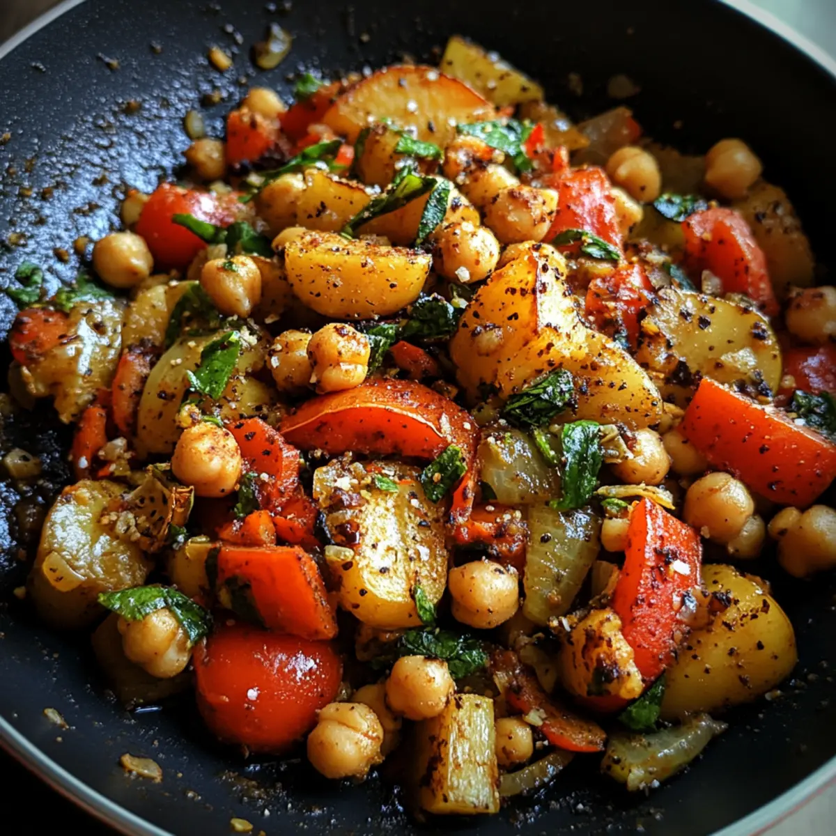 Easy Spiced Vegetable Chickpea Skillet: Perfect Cozy Meal