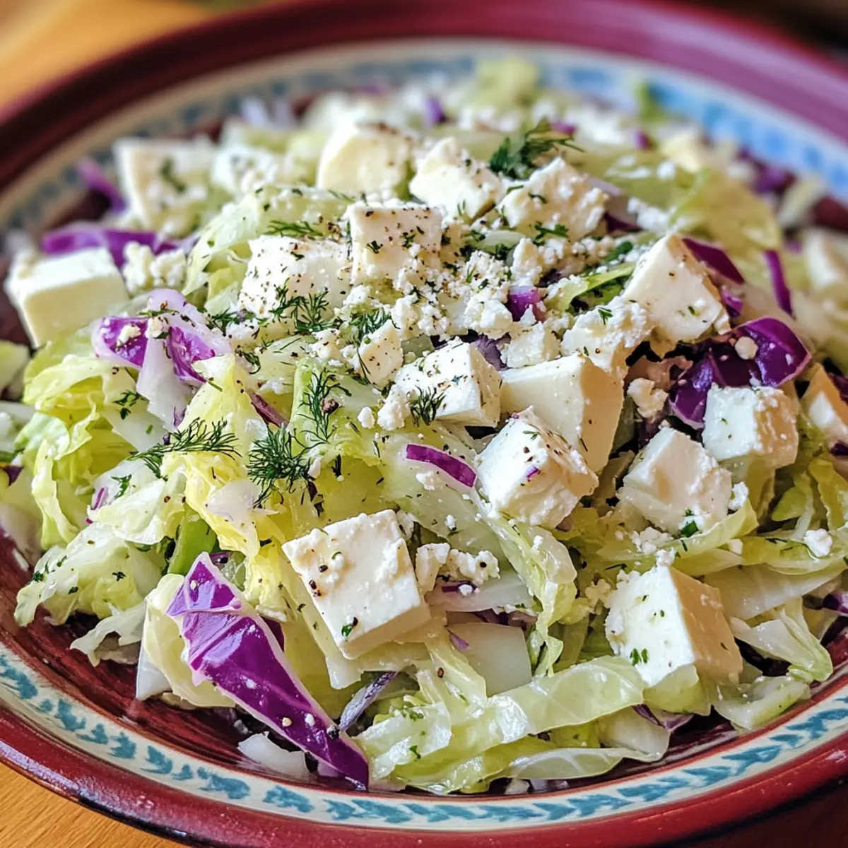 Easy Irresistible Crispy Greek-Style Cabbage & Feta Salad Recipe