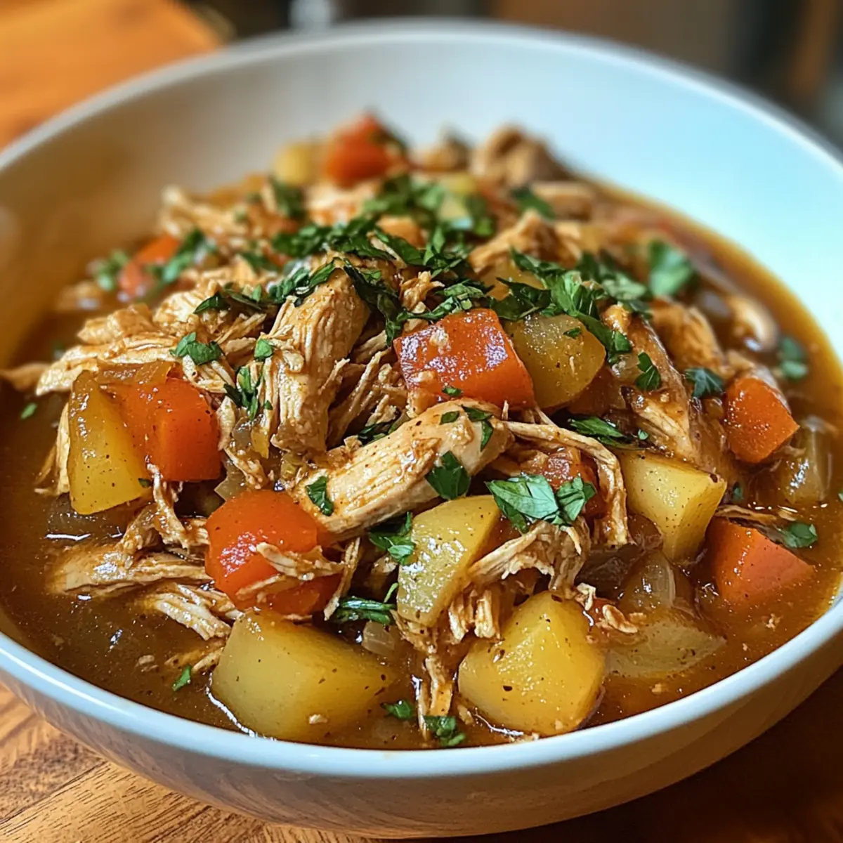 Irresistible Creamy Crockpot Shredded Chicken Stew Recipe